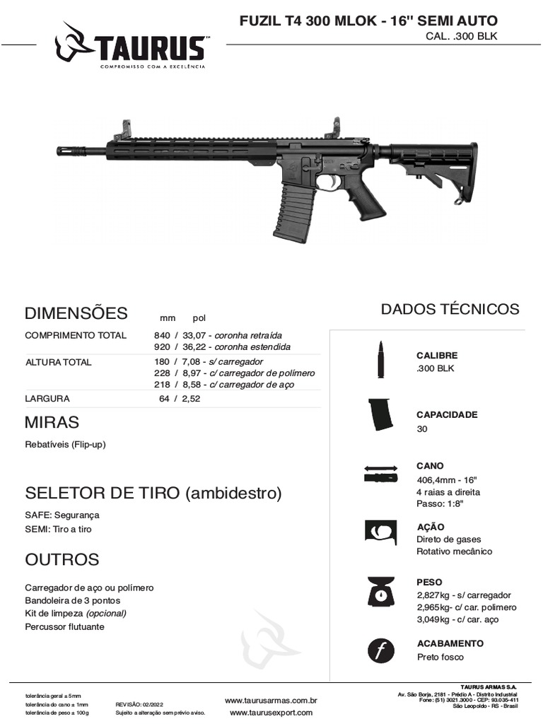 Fuzil t4 300 Mlok 16 Semi BR | PDF