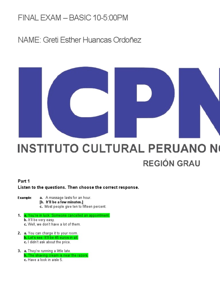 Examen Final Basic 10 | PDF | Beauty