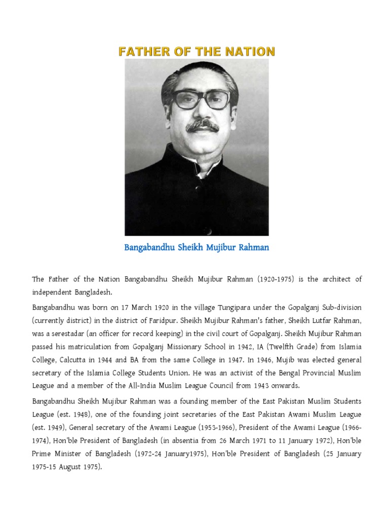 Father of The Nation | PDF | South Asia | Asia