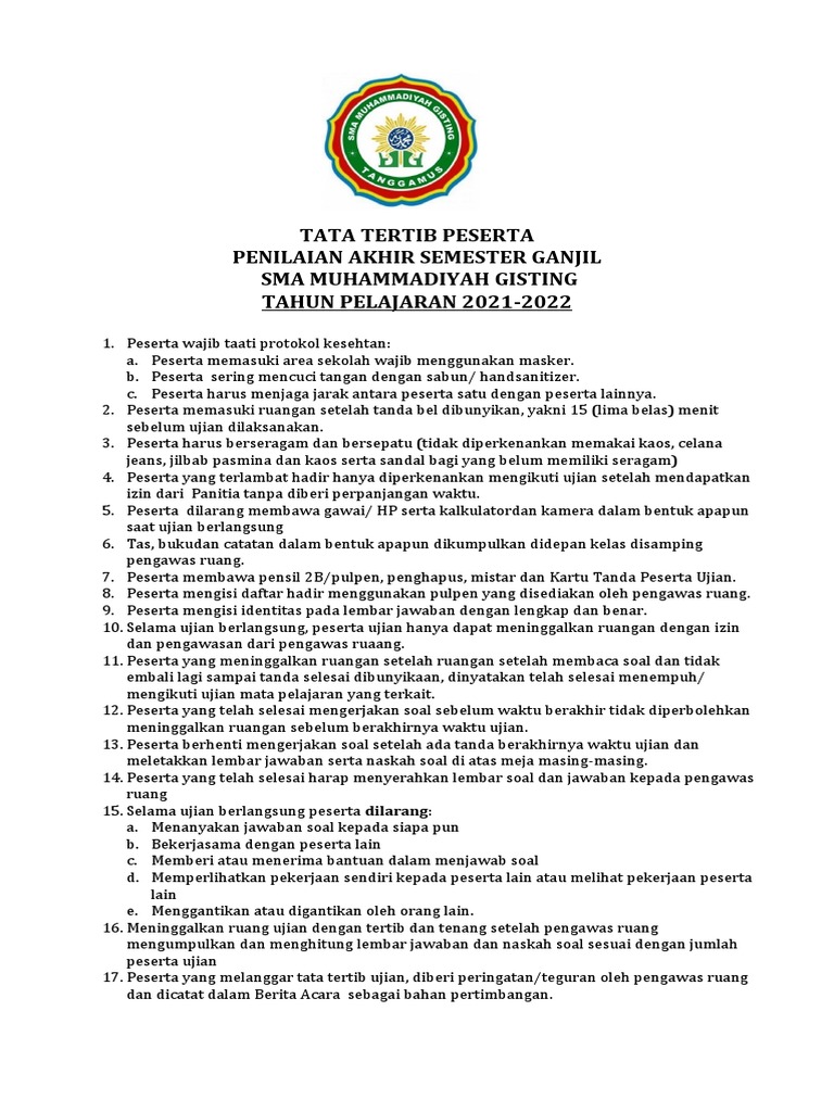 Tata Tertib Peserta | PDF