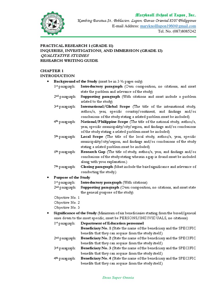 PR1 and III Qualitative Studies Research Writing Guide | PDF | Sampling ...