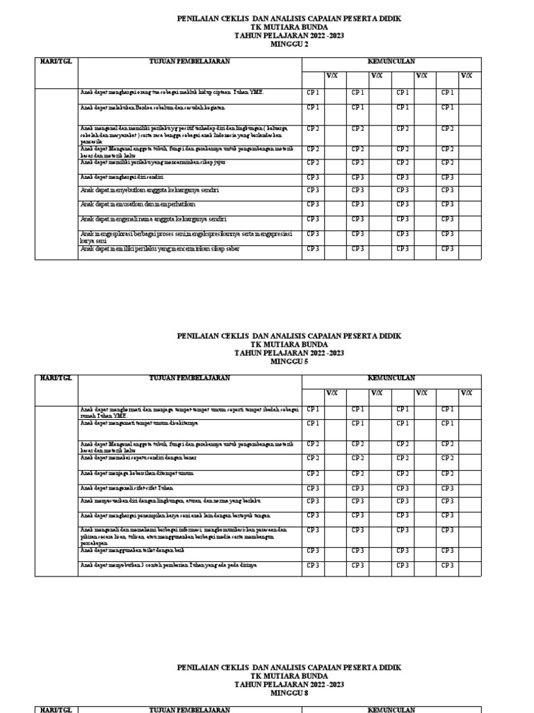 CEKLIS Binatang Ternak | PDF