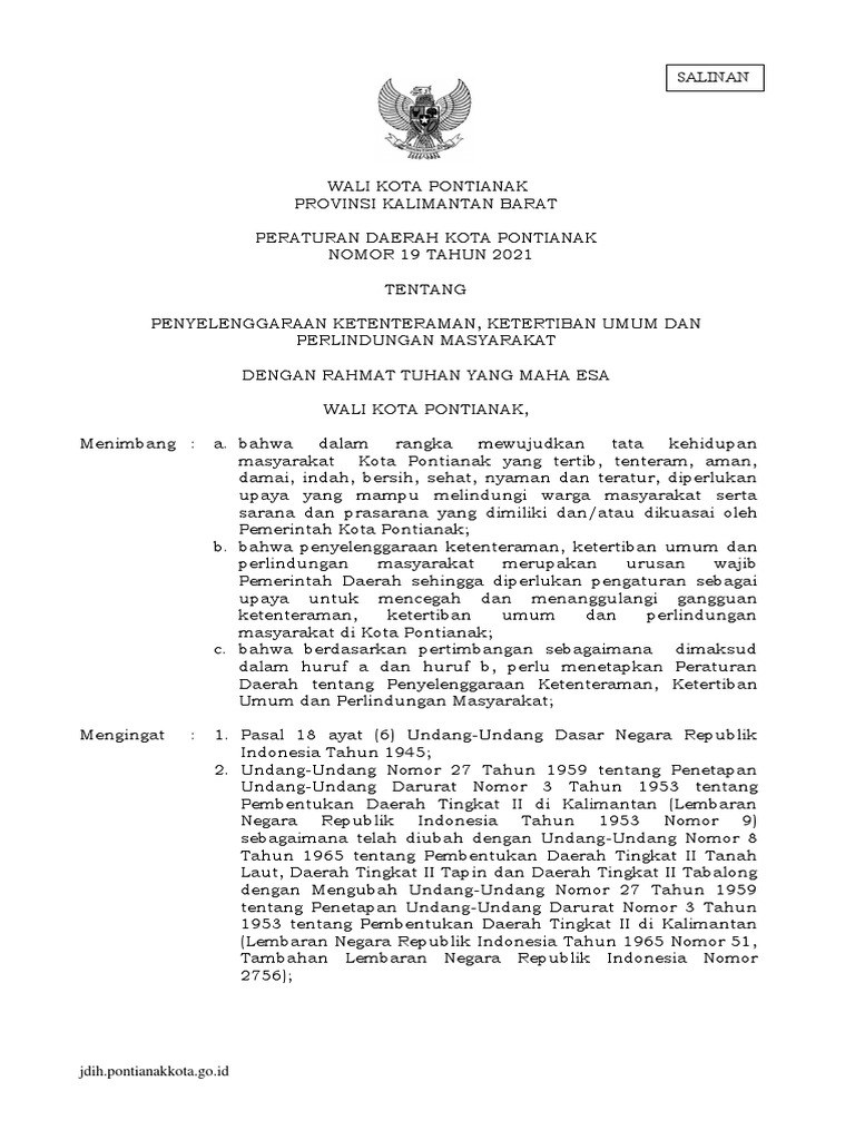 Ketenteraman dan Ketertiban Pontianak | PDF | Pengelolaan Keuangan ...