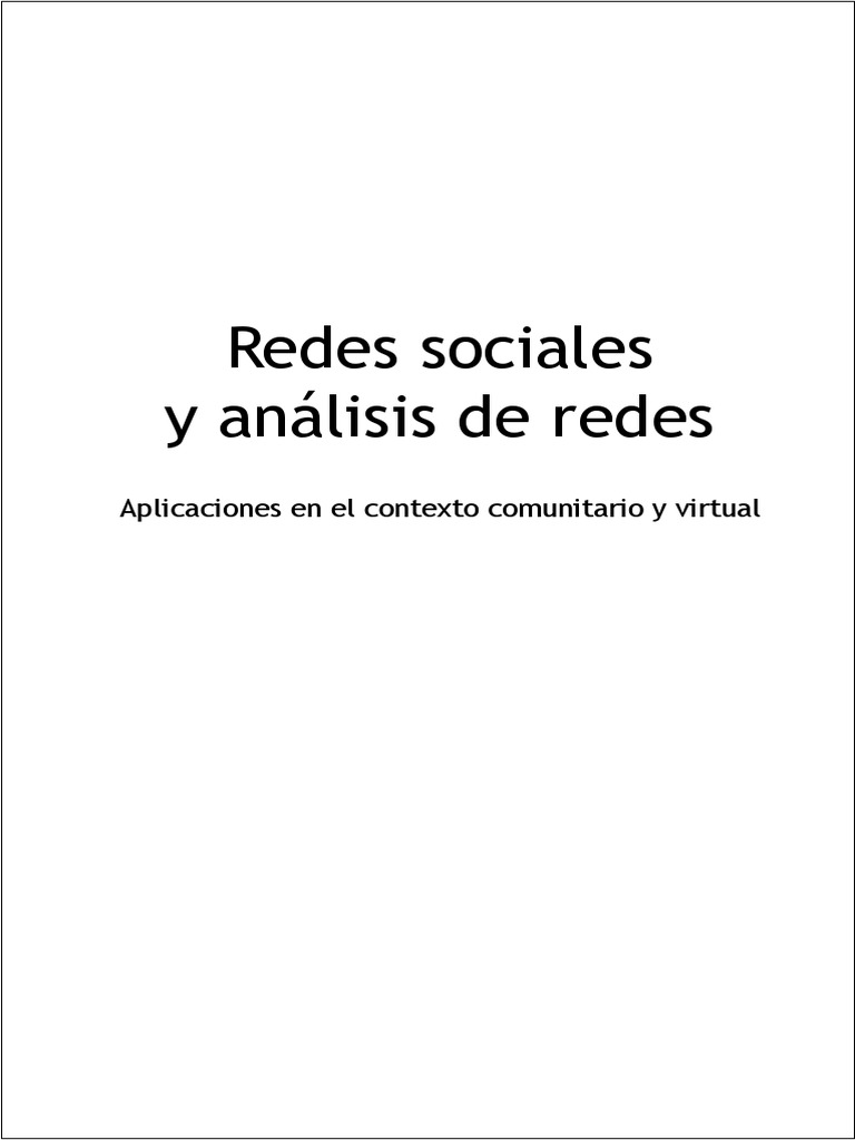 Libro Redes Sociales y Analisis de Redes | PDF | Red social | Sociedad
