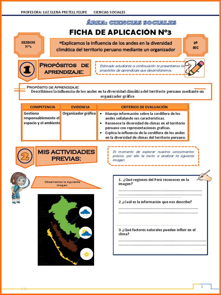2° Ficha de Aplicación-Sesión3-Sem.2-Exp.1-Ccss | PDF | Clima | Clima templado