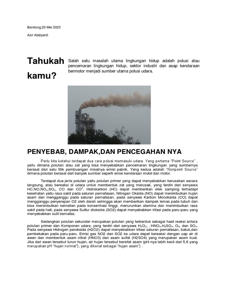 Artikel Pencemaran Udara | PDF
