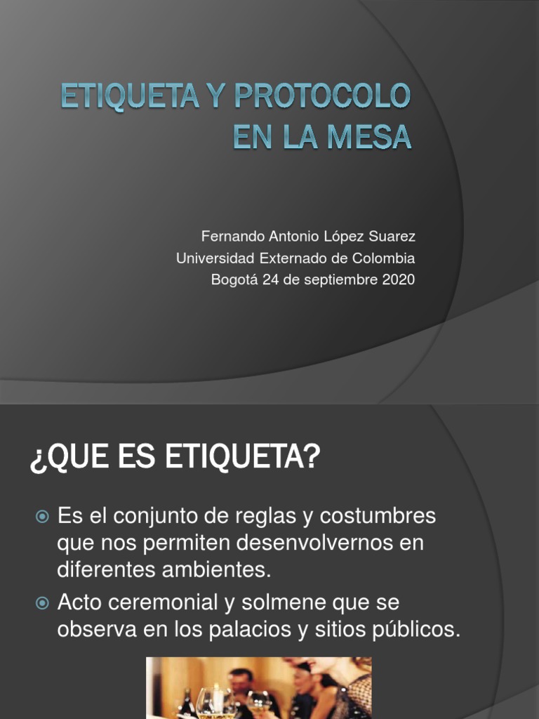 Etiqueta y Protocolo en La Mesa | PDF | Cuchillería | Alimentos