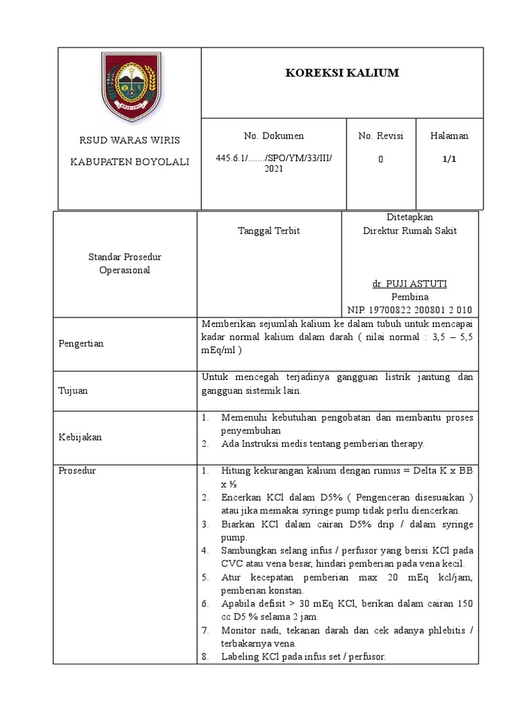 Koreksi Kalium | PDF