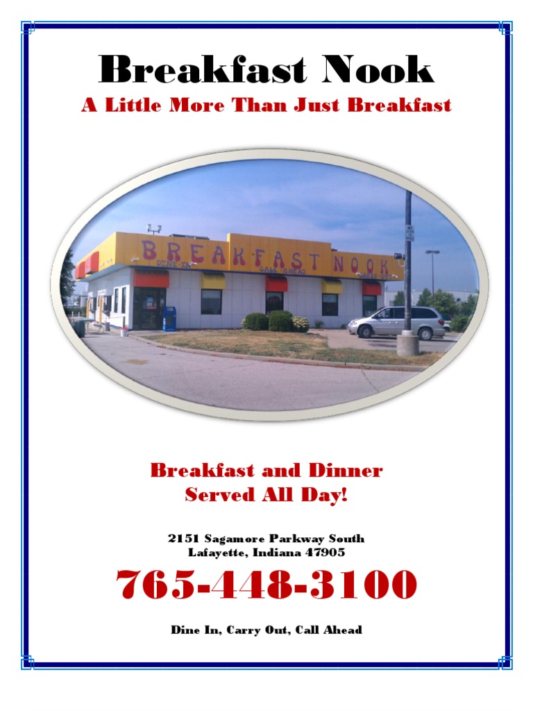 Breakfast Nook: A Little More Than Just Breakfast | PDF | Hamburgers ...