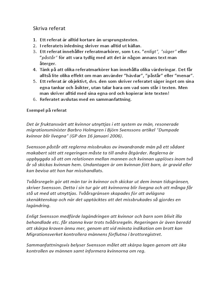 Skriva Referat | PDF