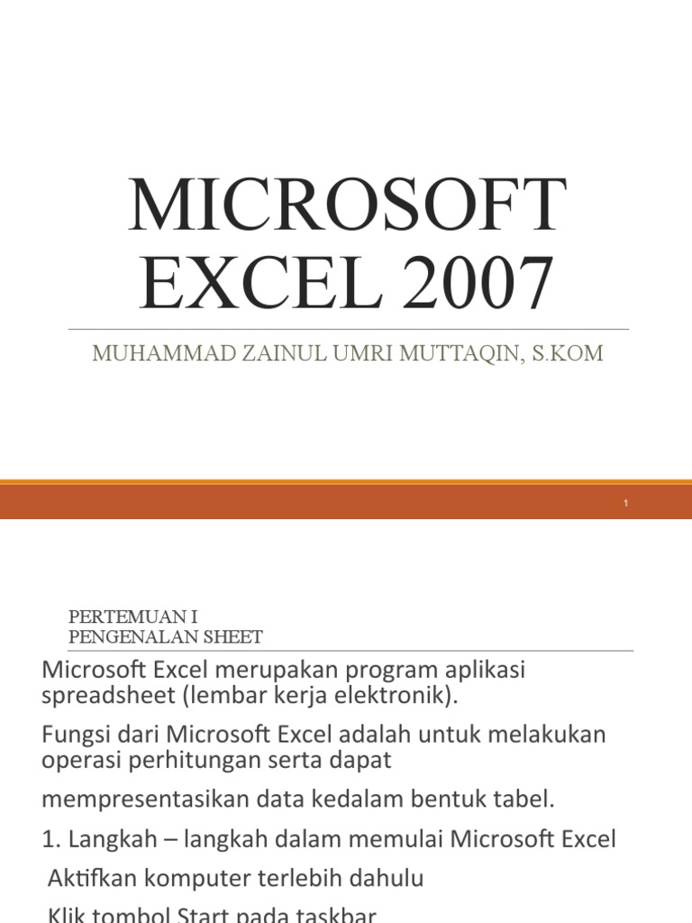 Materi 5 Microsoft Excel Pdf