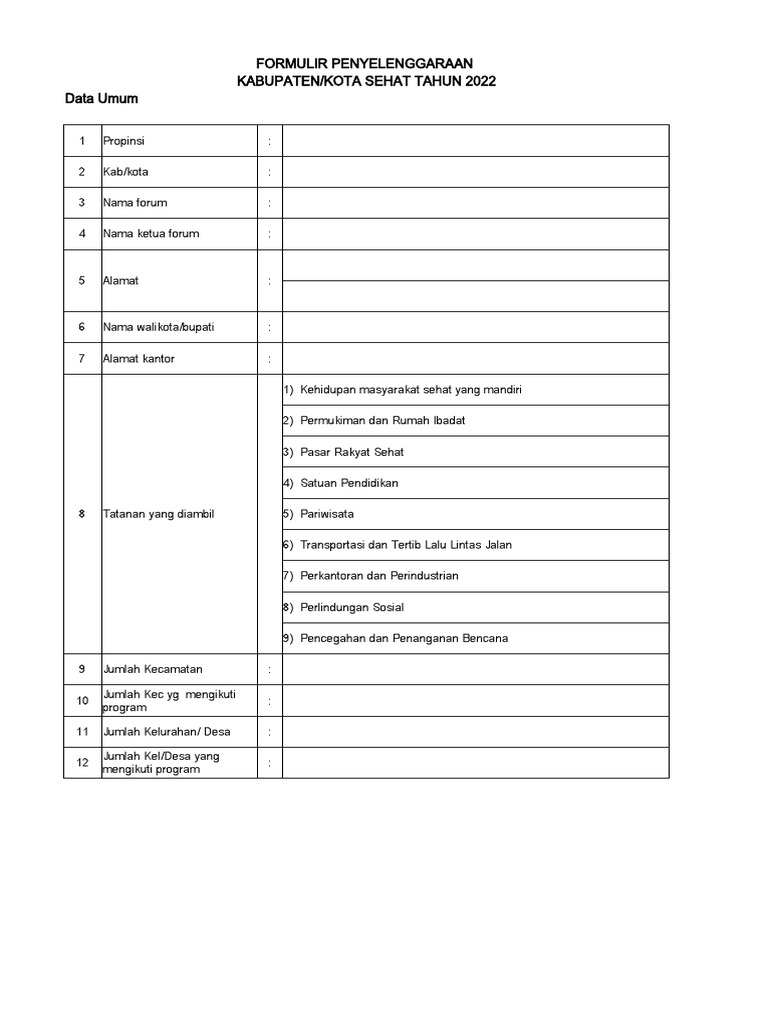 Form Tatanan Baru Kks Tahun 2023 - Salin | PDF
