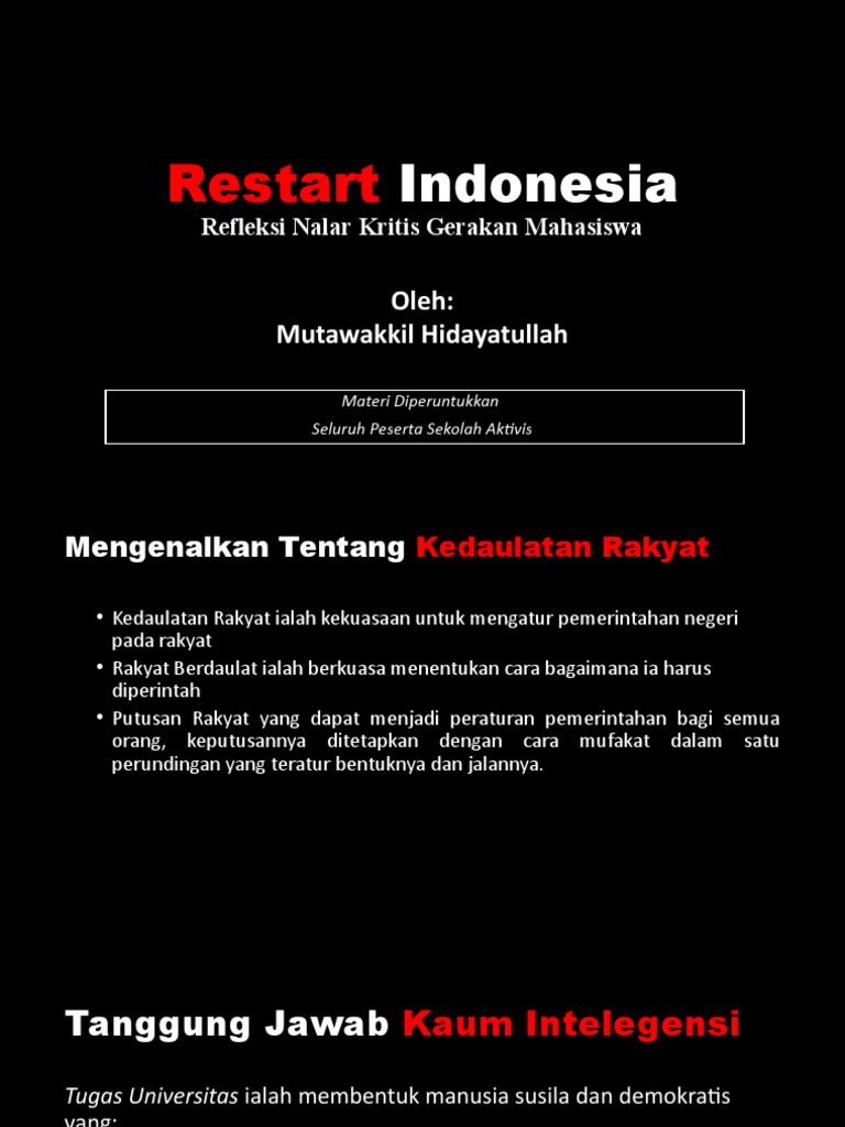 Restart Indonesia | PDF