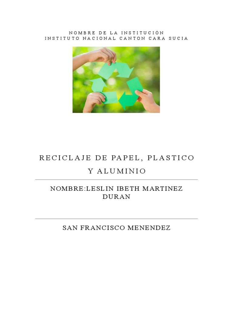 Reporte Reciclaje | PDF | Residuos | Reciclaje