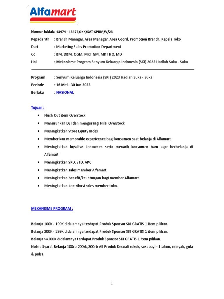 Juklak Program Hadiah Suka-Suka (SKI 2023) | PDF