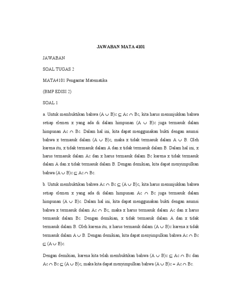 Jawaban Mata 4101 | PDF | Komputer