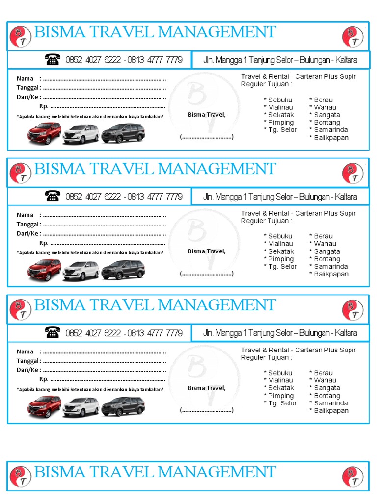 Nota dan Harga Travel Bisma | PDF