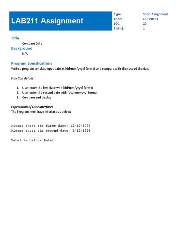 LAB211 Assignment: Title Background Program Specifications | PDF LAB211 Assignment: Title Background Program Specifications | PDF