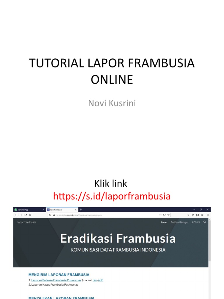 Tutorial Lapor Frambusia Online | PDF