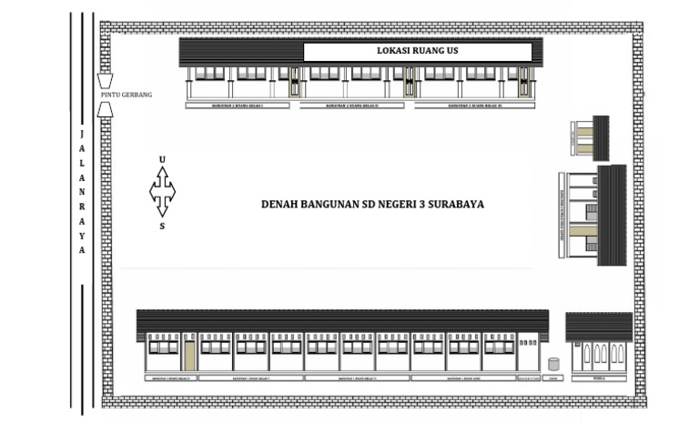 Denah Bangunan SDN 3 Surabaya - Us | PDF