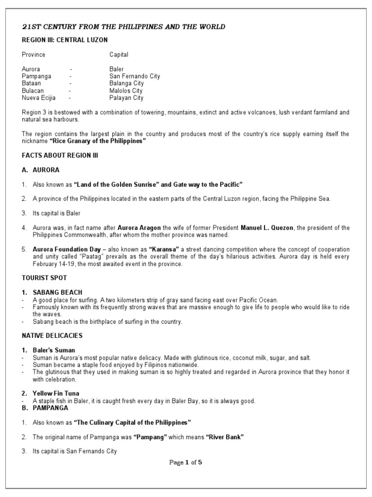 Region III | PDF | Philippines