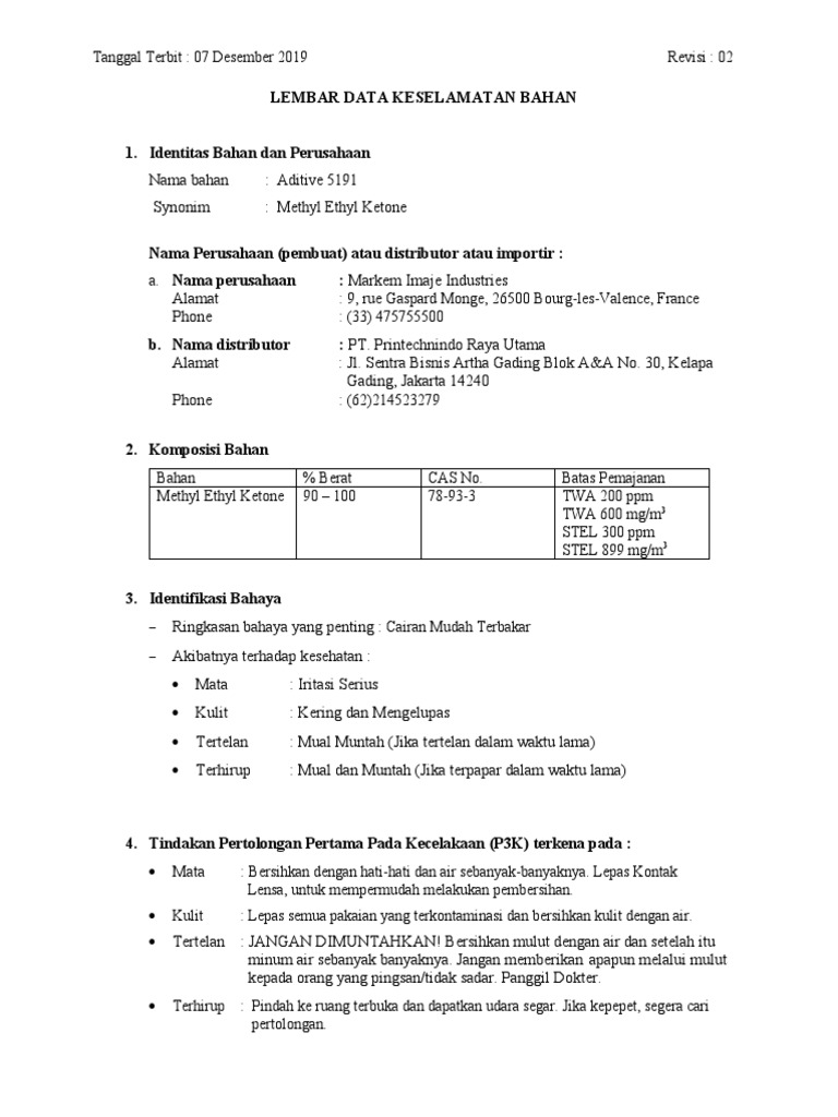 Additive 5191 - Markem Imaje | PDF