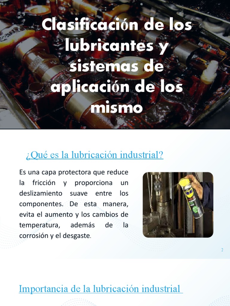 Tipos de Lubricantes. Presentacion Final | PDF | Lubricante | Petróleo
