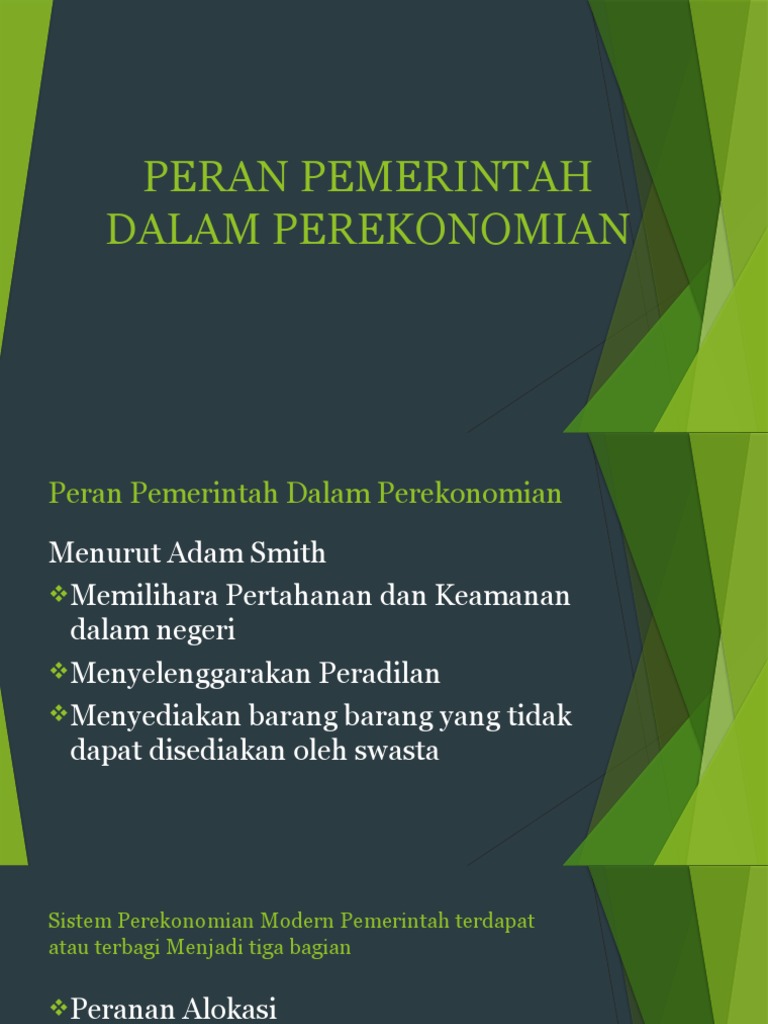 Peran Pemerintah Dalam Perekonomian Pdf Politik