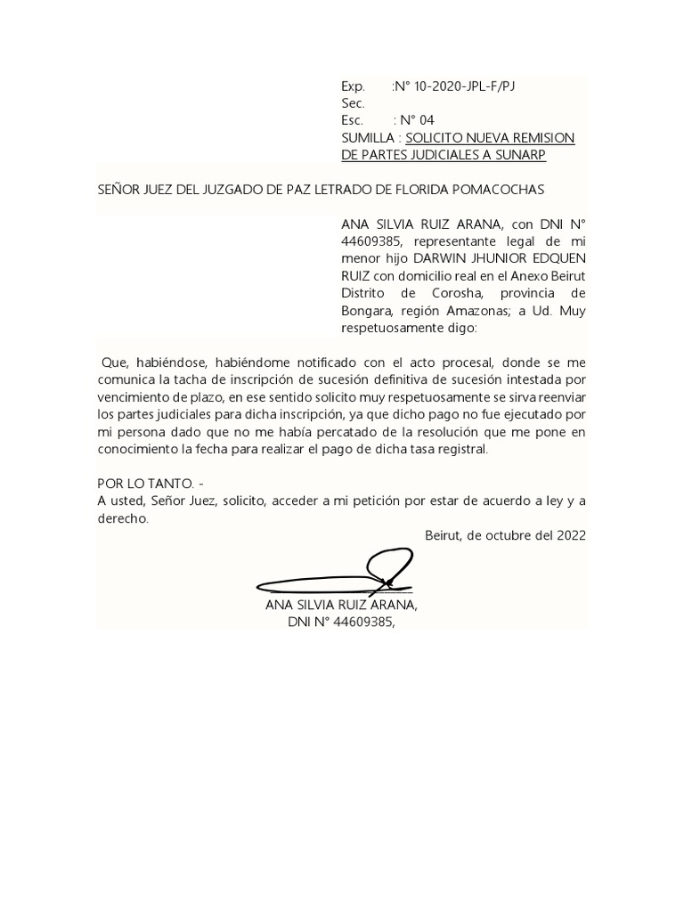 Solicita Remitir Partes Judiciales-Firmado | PDF
