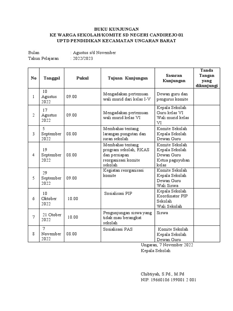 Buku Kunjungan | PDF