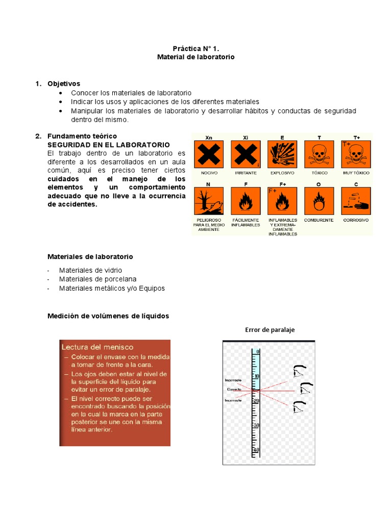 P1. Informe | PDF | Agua | Laboratorios