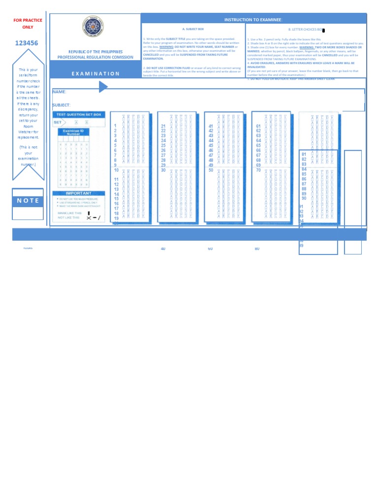 Let Answer Sheet | PDF