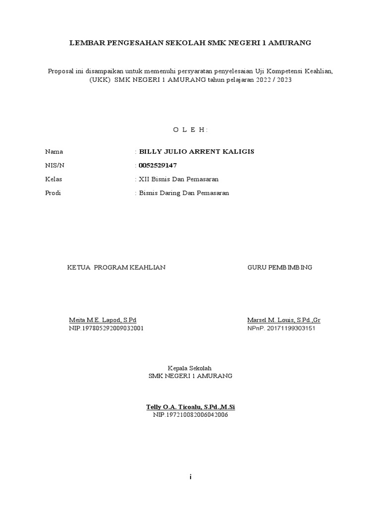 2KATA PENGANTAR, Daftar Isi Dan Hal Pengesahan | PDF