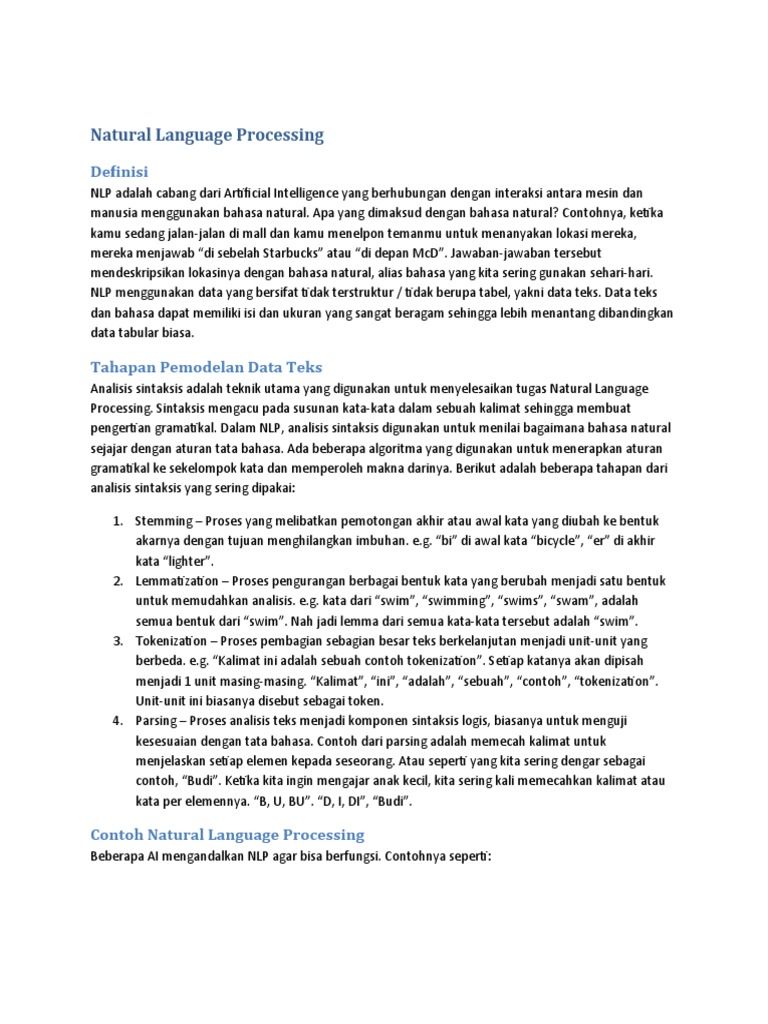 Natural Language Processing | PDF