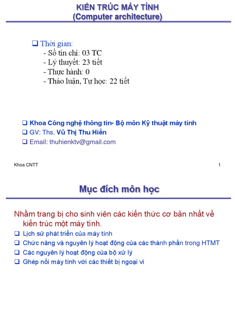 Bai Giang Kien Truc May Tinh Chuong04 Phư NG | PDF
