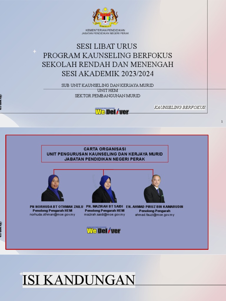 Sesi Libat Urus Program Kaunseling Berfokus Sekolah Rendah Dan Menengah SESI AKADEMIK 2023/2024 ...