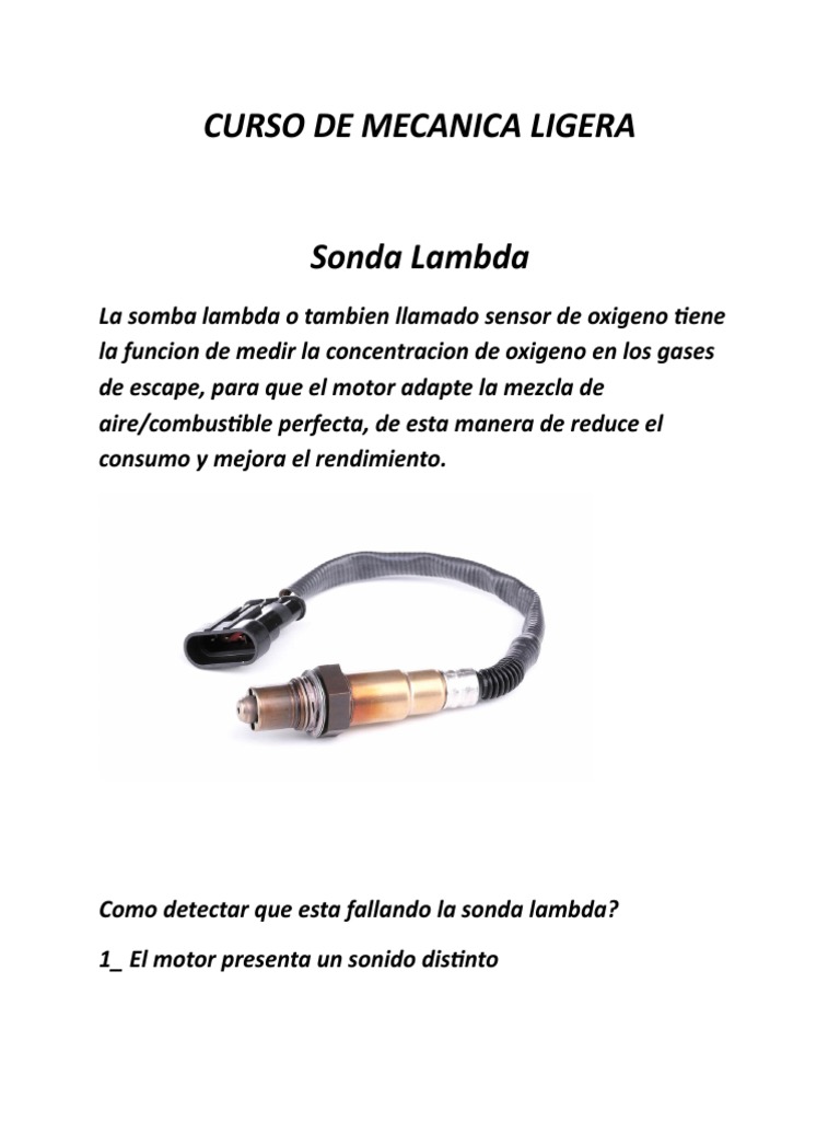 Tipos y Función de la Sonda Lambda | PDF