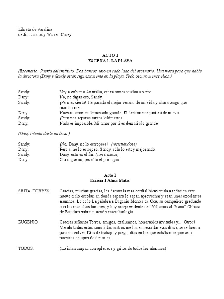 Libreto de Vaselina 3 | PDF