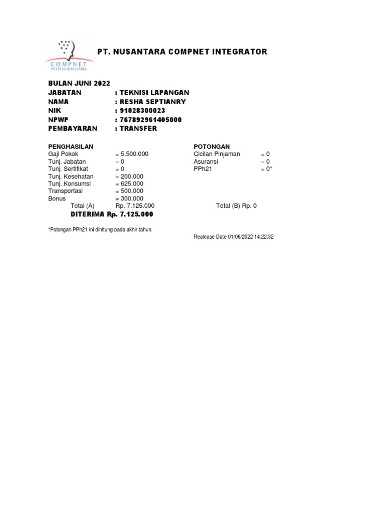 PT NUSANTARA COMPNET Juni | PDF