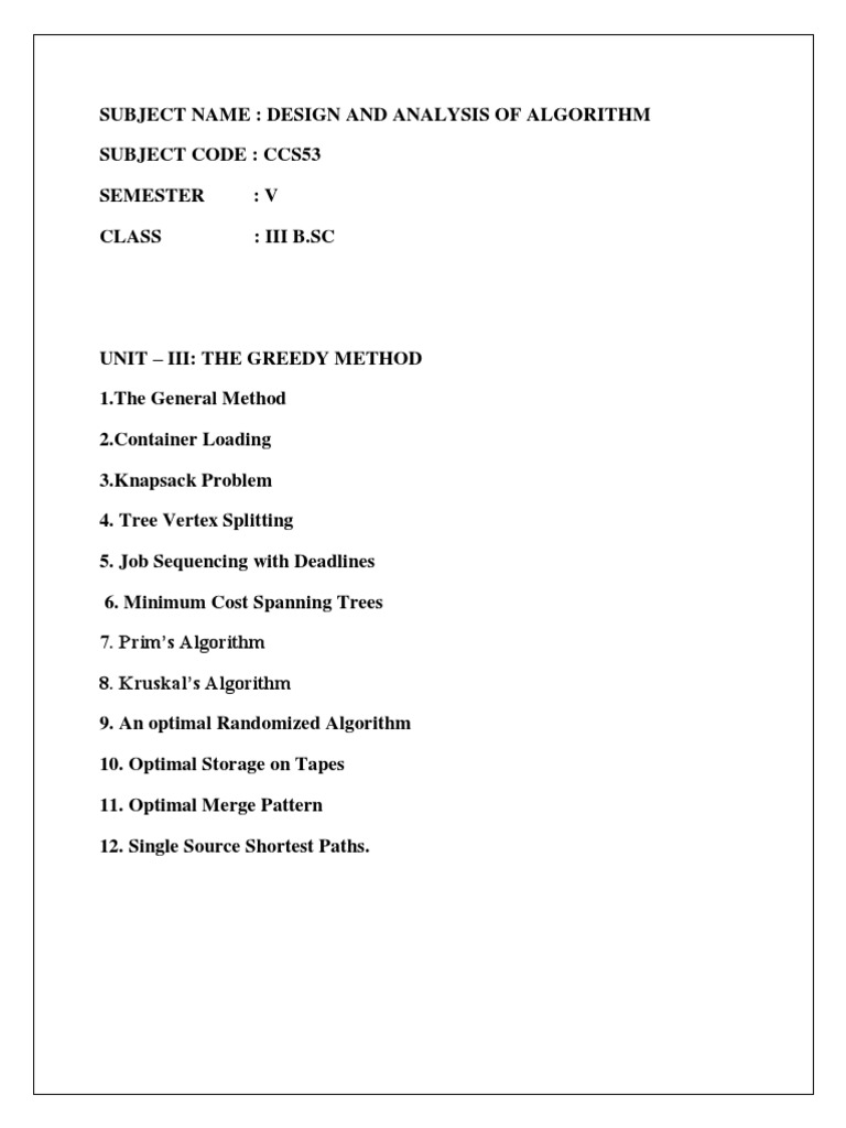 DAA Unit 3 | PDF | Mathematical Logic | Mathematical Concepts DAA Unit 3 | PDF | Mathematical Logic | Mathematical Concepts