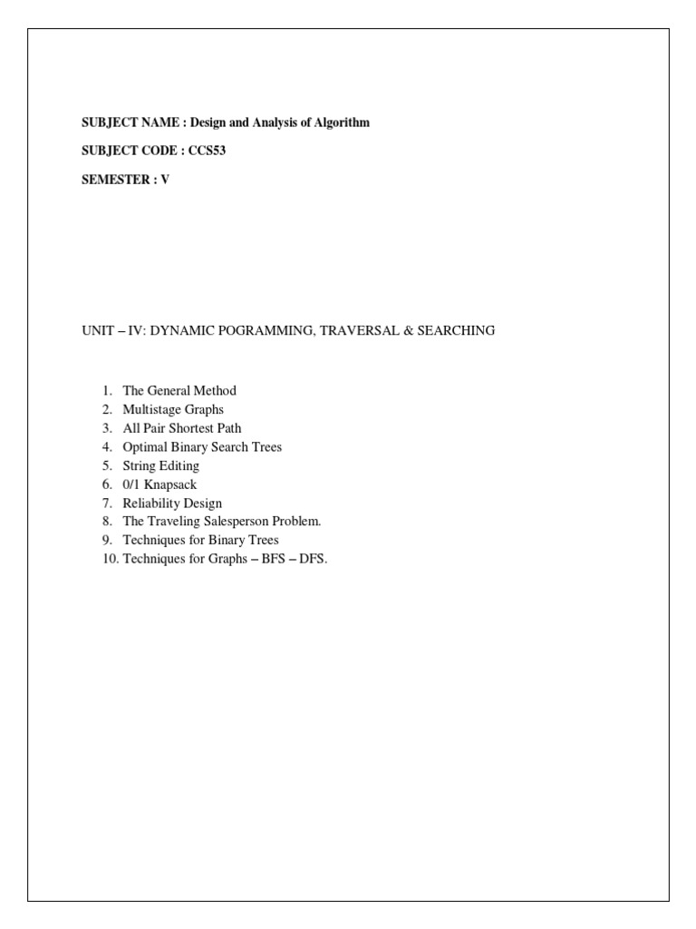 Daa Unit 4 Pdf Computer Programming Computational Complexity Theory 