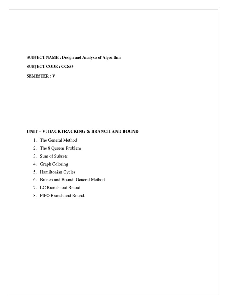 DAA Unit 5 | PDF | Dynamic Programming | Time Complexity