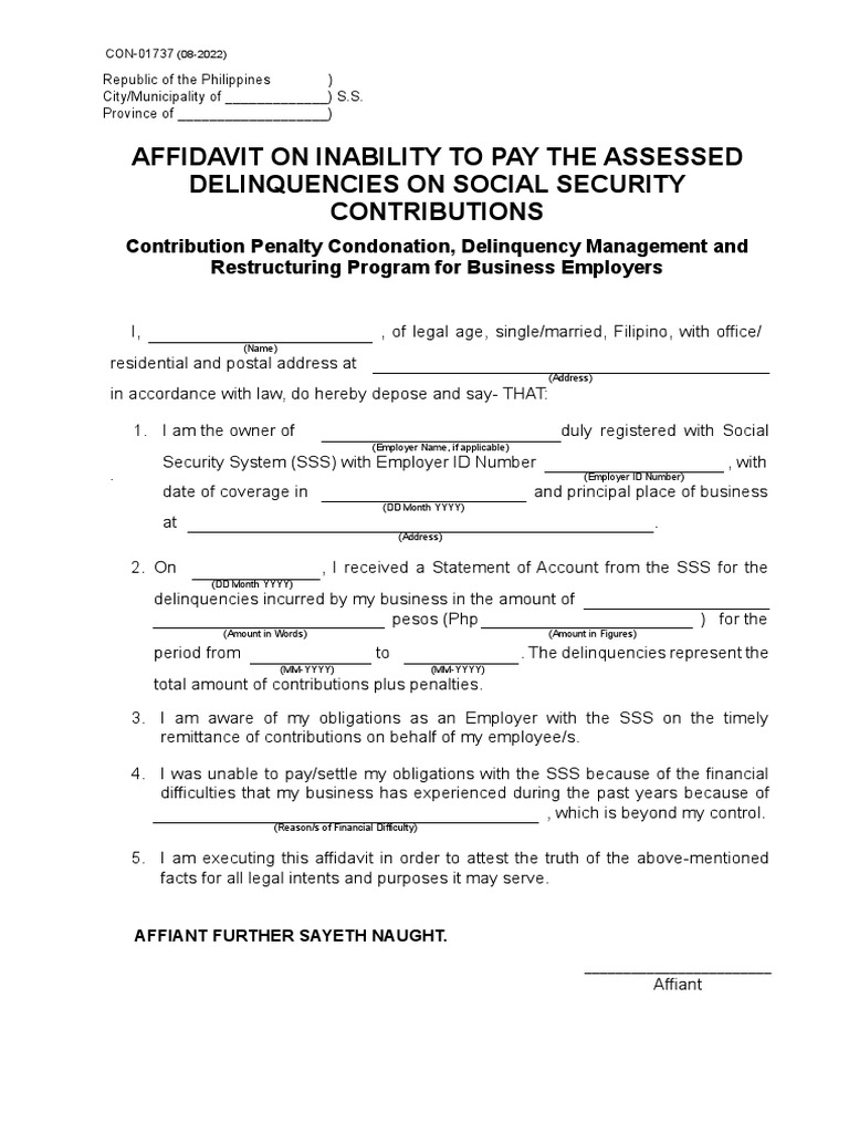 AnnexC4 Affidavit of Inability To Pay | PDF