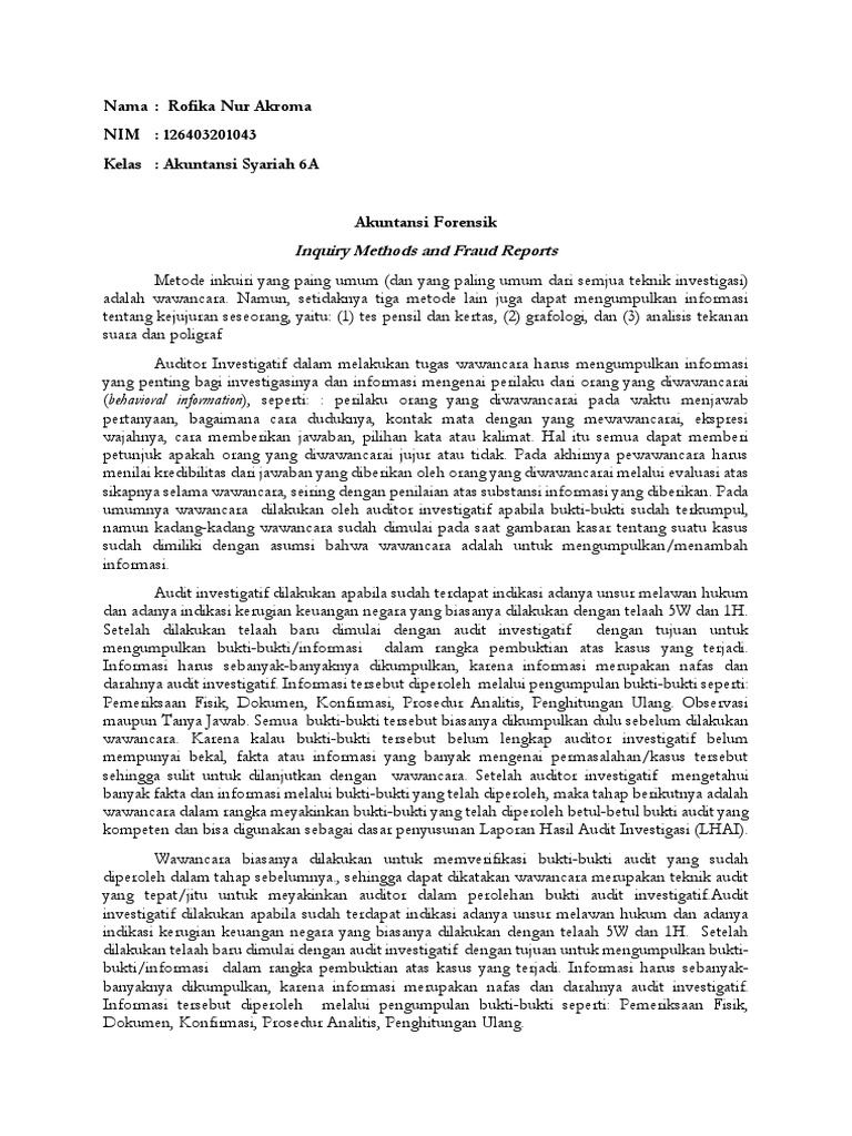 Rofika Inquiry | PDF | Karier & Perkembangan | Hukum