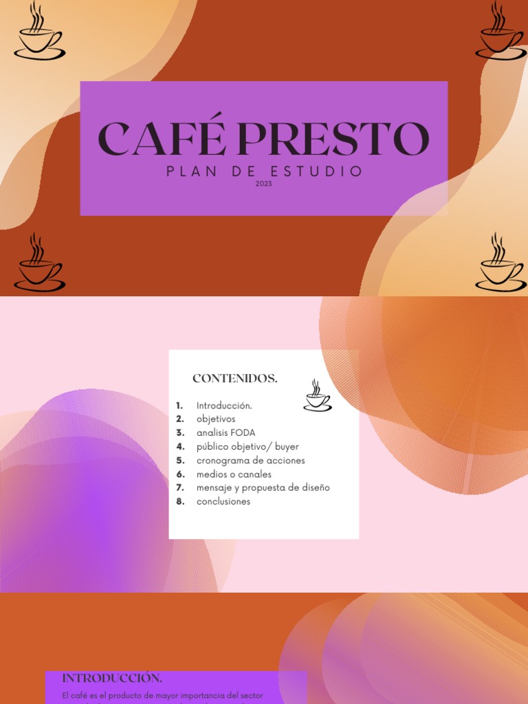 Plan de Comunicación para Café Presto | PDF | Análisis FODA | Marca