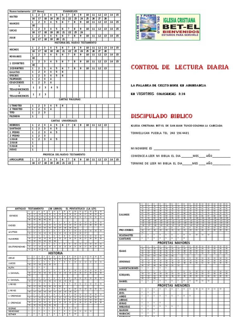 Control de Lectura Diaria | PDF | Biblia | Libros de la biblia