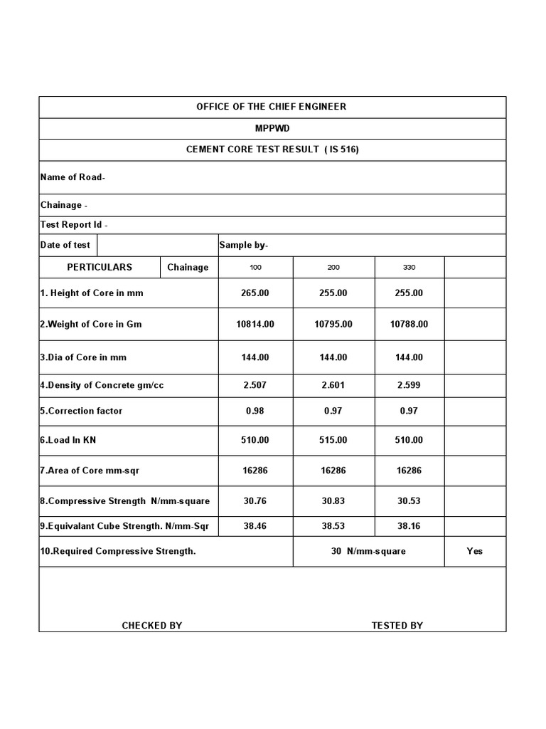 Concrete Core Test | PDF Concrete Core Test | PDF