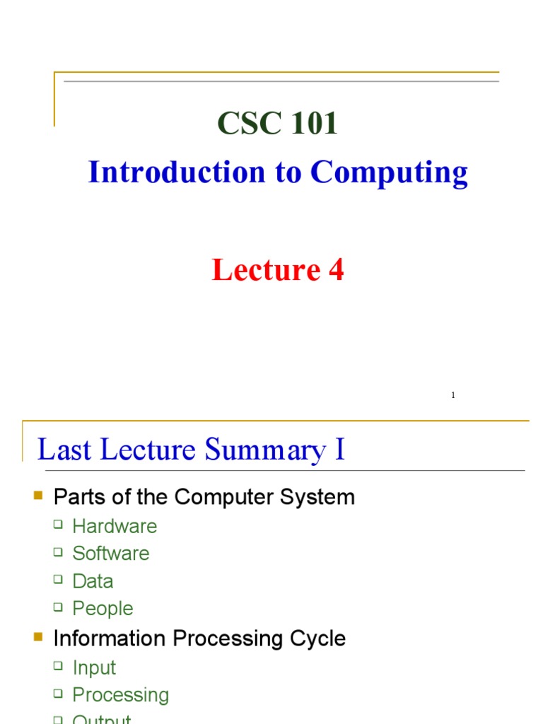 Lecture 4 Pdf Computer Keyboard Inputoutput