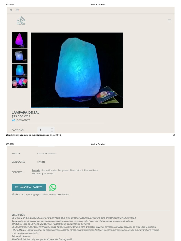 Lamparas de Sal Vigua Zipa | PDF | sal | Color