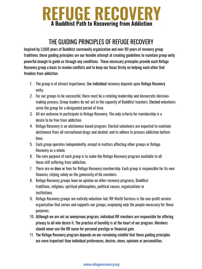 The Guiding Principles of Refuge Recovery | PDF | Humility